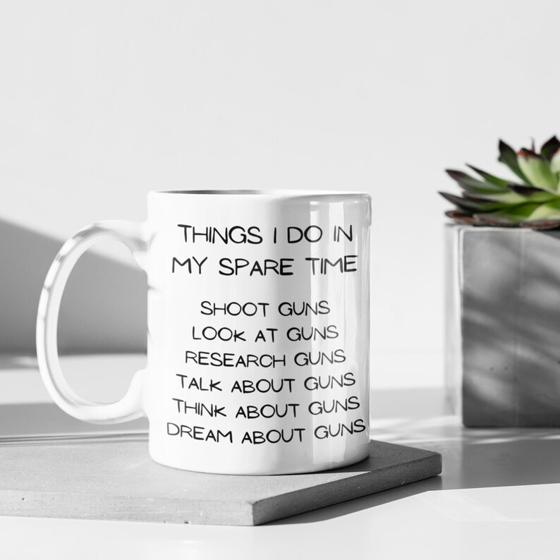 Gift for Clay Shooter – Think About Guns Funny Shooting Mug - Etsy UK