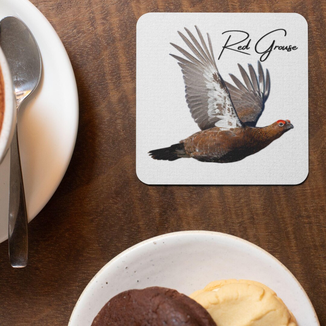 Red Grouse in Flight Coaster: British Countryside Decor - Etsy