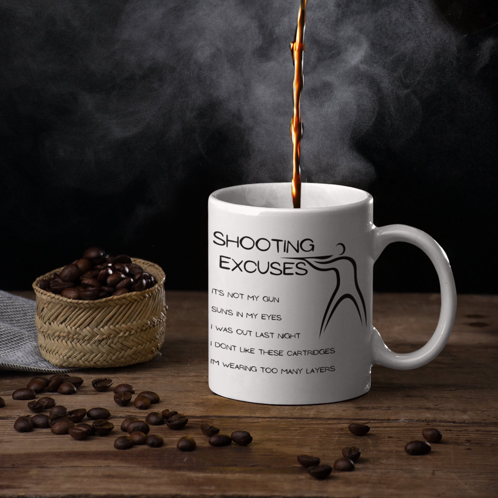 Shooting Excuses, Shooting Gift, Gifts for Shooters, Ceramic Coffee Mug ...
