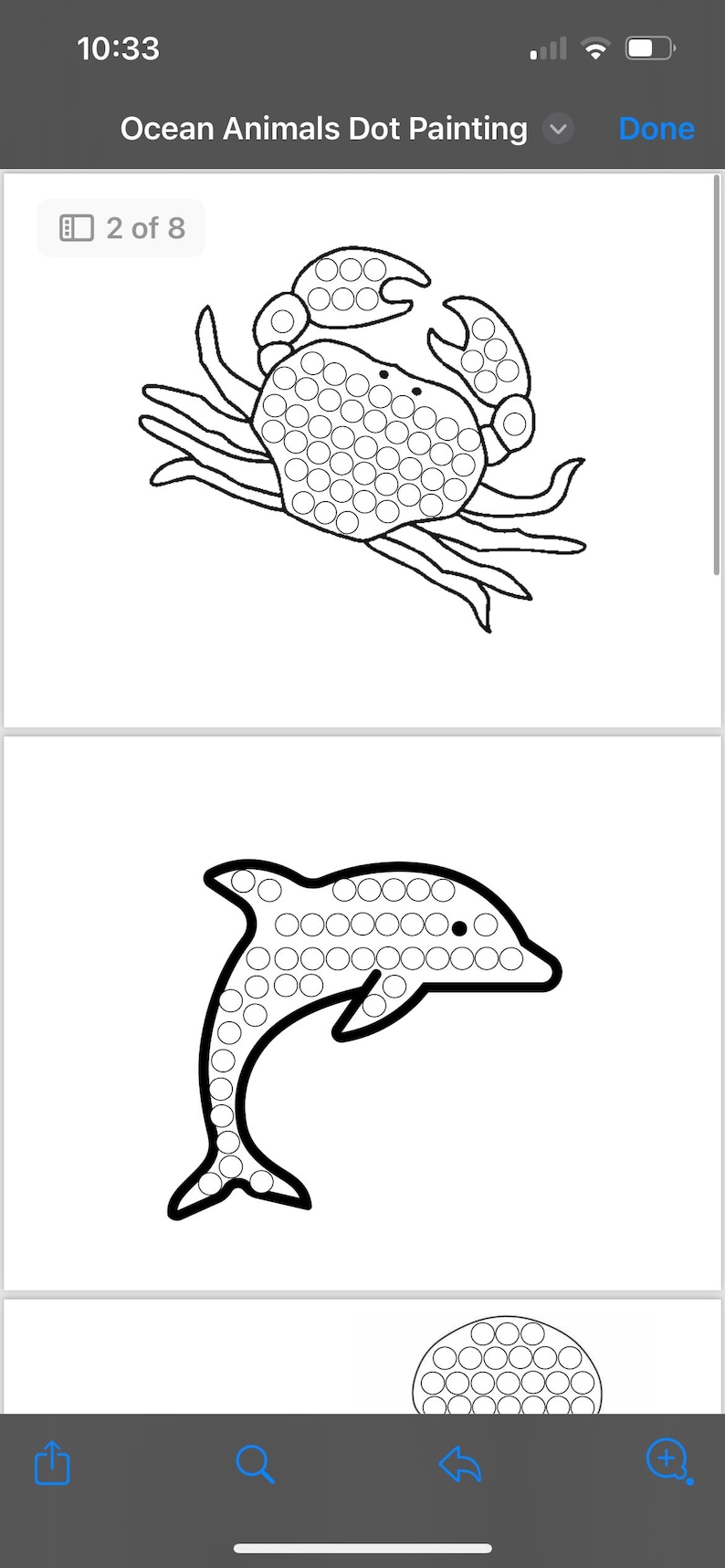 Ocean Animals Dot Painting Template - Etsy