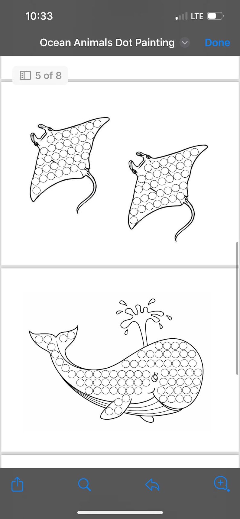 Ocean Animals Dot Painting Template - Etsy