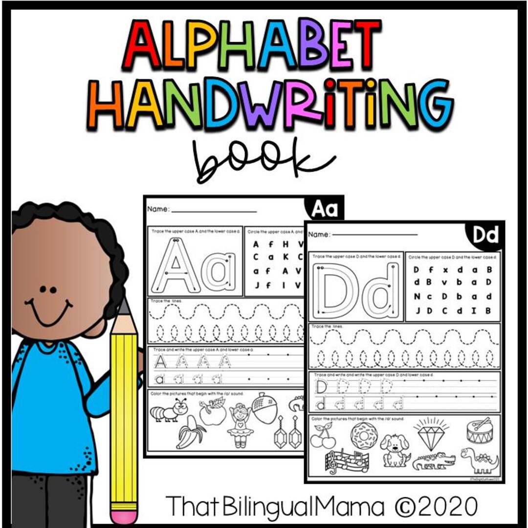 Alphabet Handwriting Book - Etsy