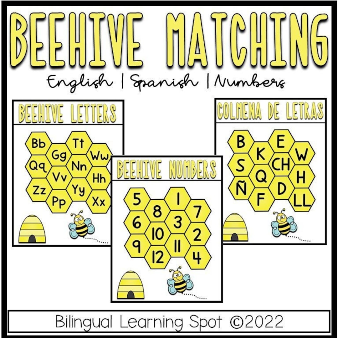 Beehive Letter + Number Matching - Etsy