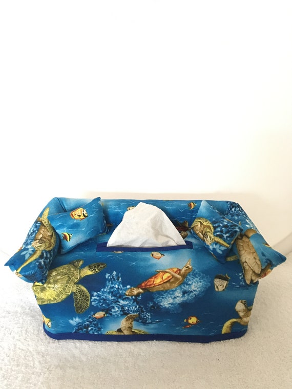 Sea Turtles Sofa Tissue Box Cover Ocean Wildlife Outdoors - Etsy