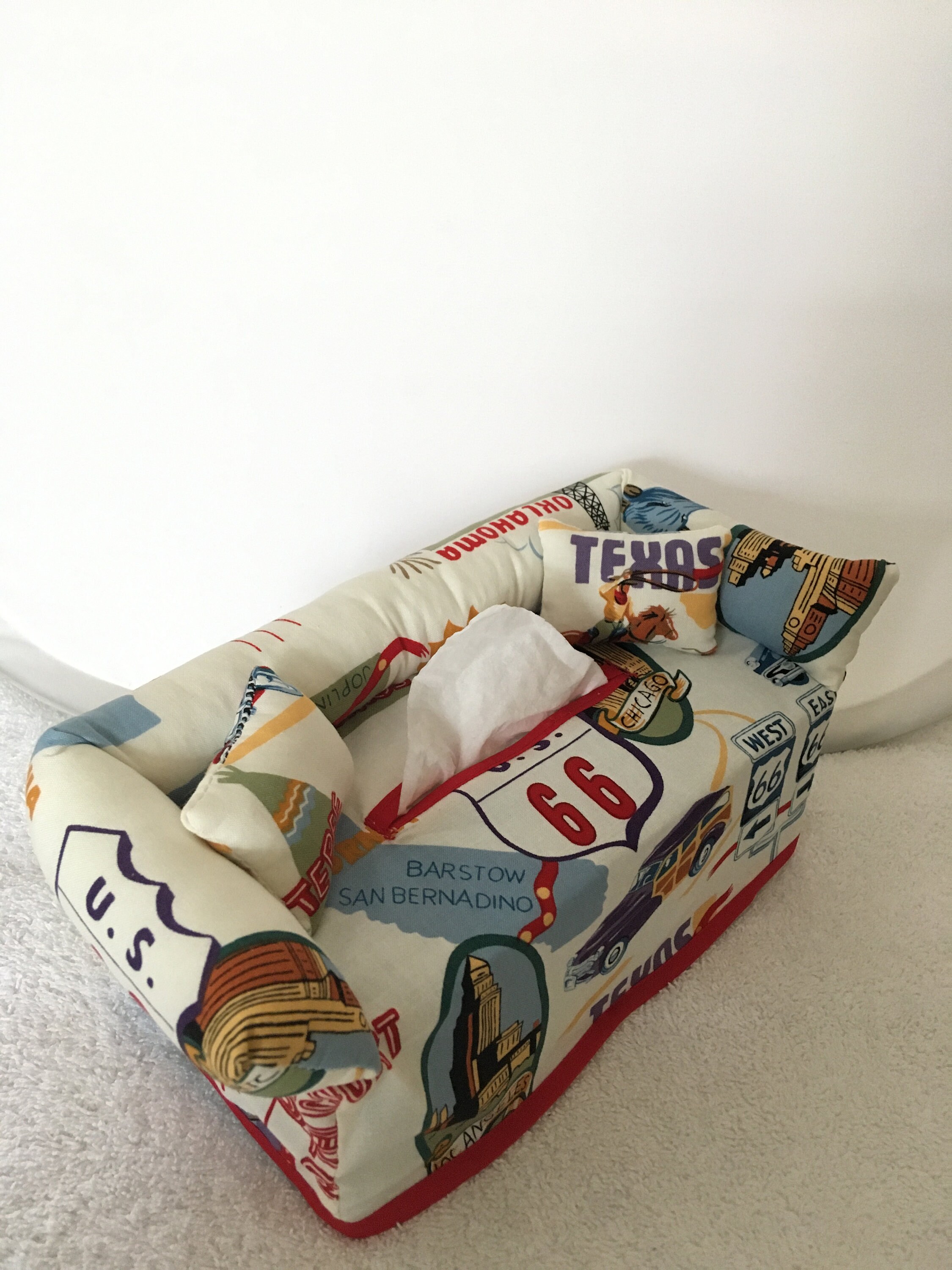 Route 66 Sofa Tissue Box Cover Maps Roads - Etsy