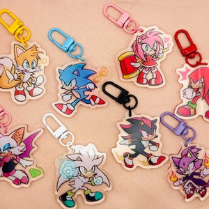 Sonic 2 Inch Acrylic Charm Keychain | Sonic Hedgehog, Shadow Hedgehog ...