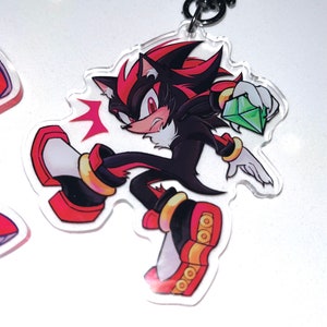 Sonic Shadow Hedgehog 3' Acrylic Keychain/charms | Sonic Hedgehog - Etsy