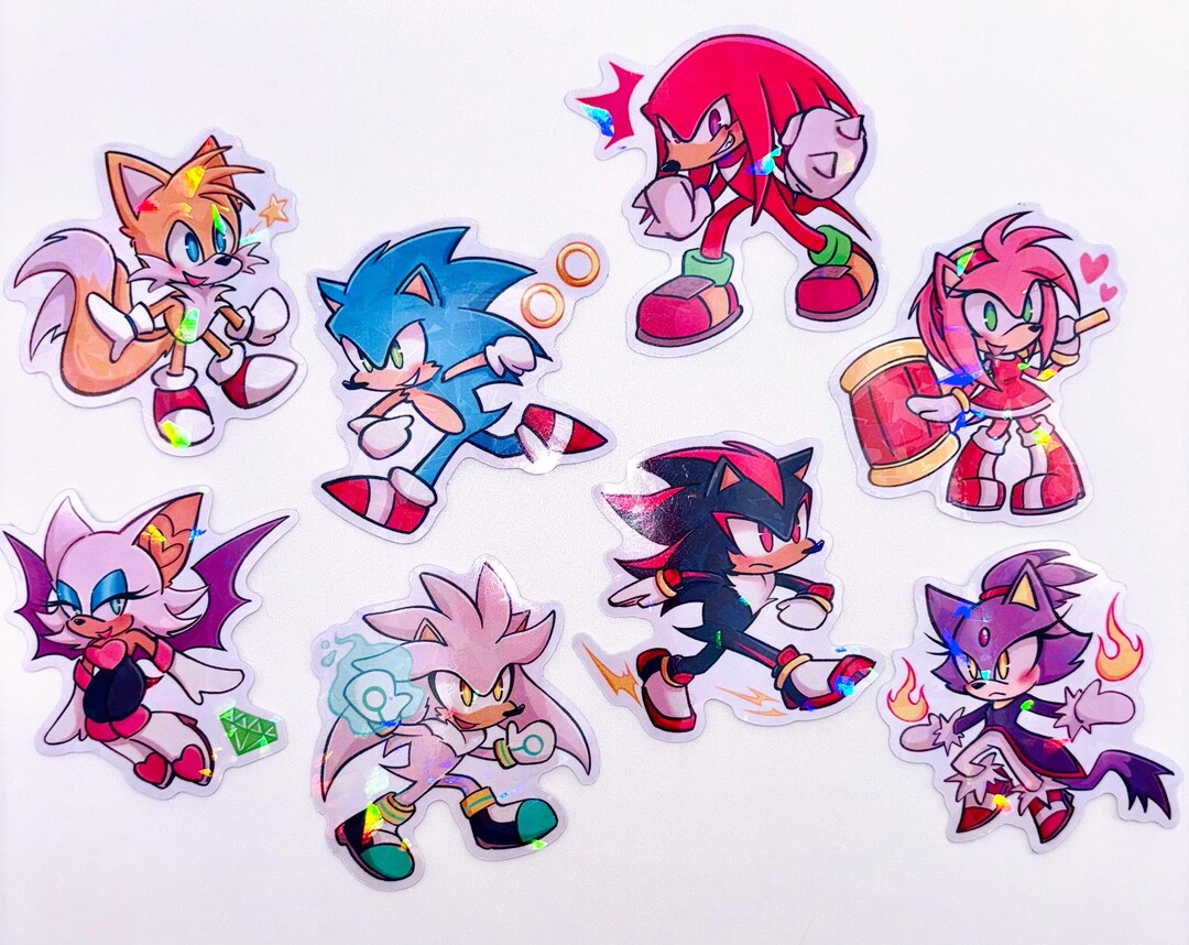 Sonic 2.5 Inch Holographic Stickers | Sonic Hedgehog, Shadow Hedgehog ...