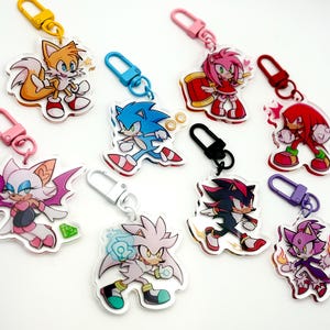 Sonic 2 Inch Acrylic Charm Keychain | Sonic Hedgehog, Shadow Hedgehog ...