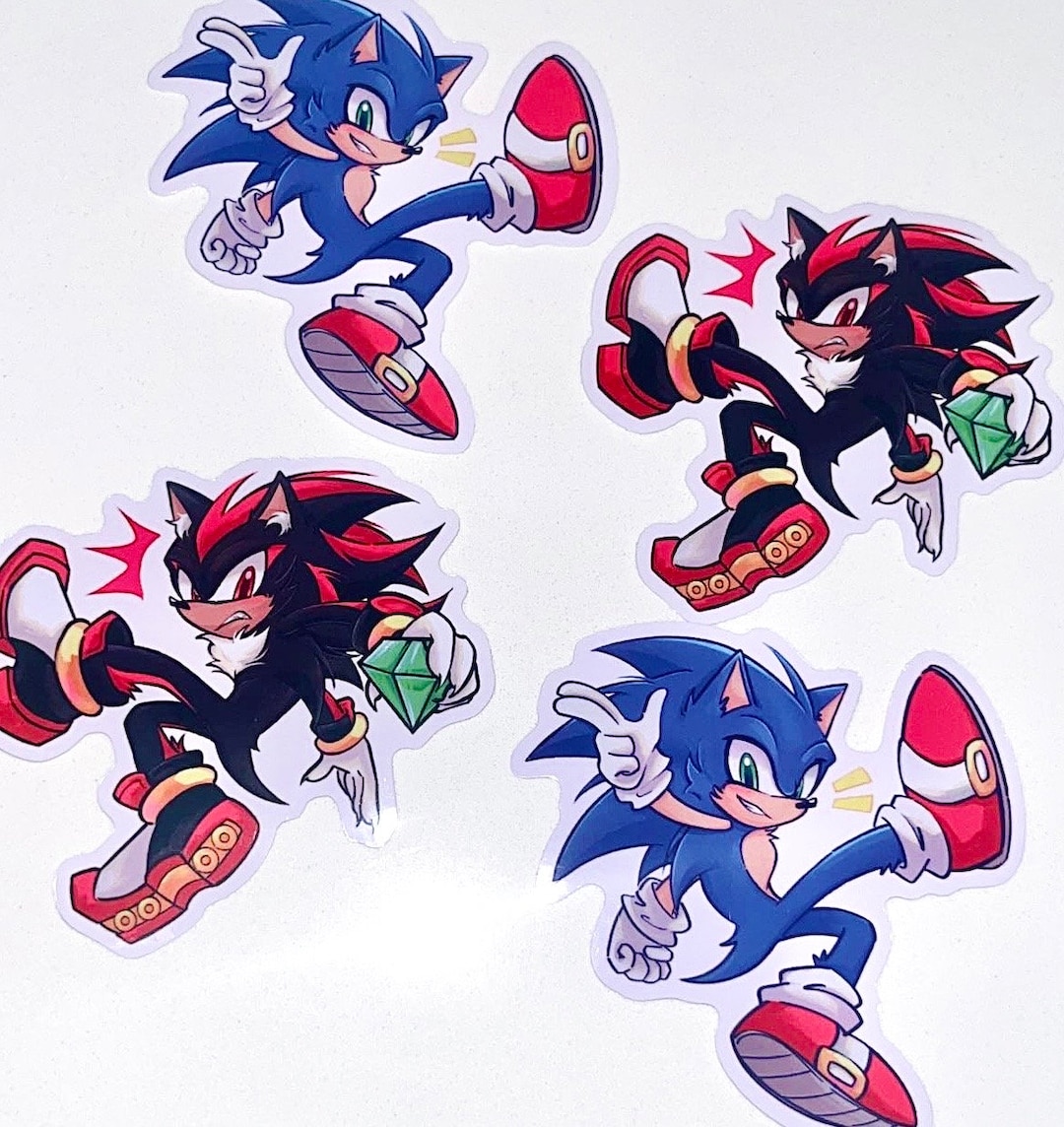 Sonic & Shadow Hedgehog Vinyl Sticker Sonic Hedgehog - Etsy