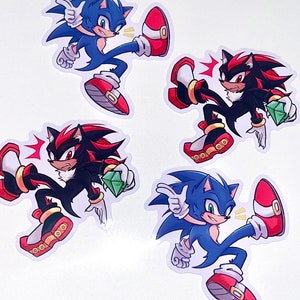 Sonic & Shadow Hedgehog Vinyl Sticker Sonic Hedgehog - Etsy
