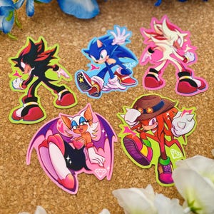 Sonic Stickers | 3.5 Inch Sonic Hedgehog, Shadow Hedgehog, Knuckles ...