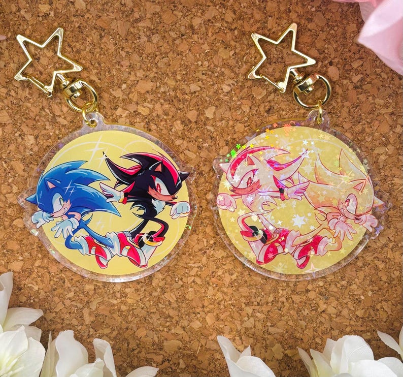 Sonic Shadow Hedgehog 2.5' Acrylic Keychain/charms | Double-sided ...