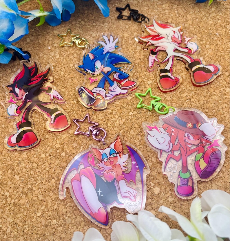 Sonic 3 Inch Acrylic Keychain/charms | Double-sided | Sonic Hedgehog ...