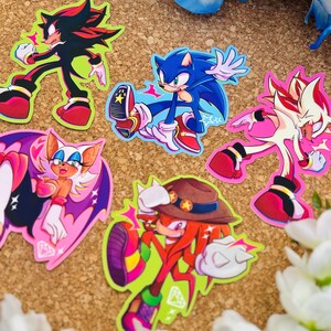 Sonic Stickers | 3.5 Inch Sonic Hedgehog, Shadow Hedgehog, Knuckles ...