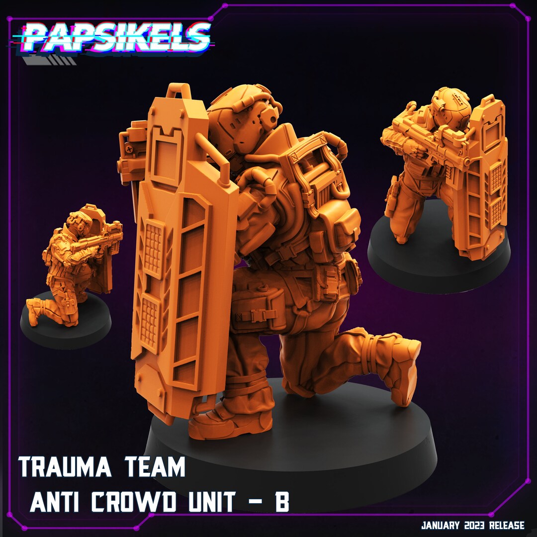 Trauma Team Anti Crowd Unit B Sci-fi Cyberpunk Papsikel Miniatures 2024 ...