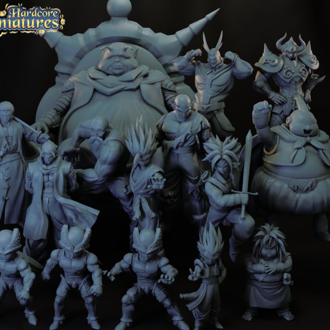 ANIME Collection 3 40mm Scale 3D Printed Miniatures Hardcore Miniatures ...