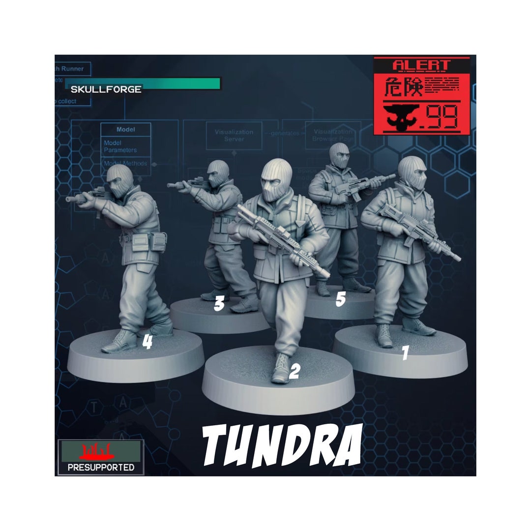 Metal Gear Solid 32mm Scale Foxhound Tundra Soldiers TACTICAL MINIATURE ...