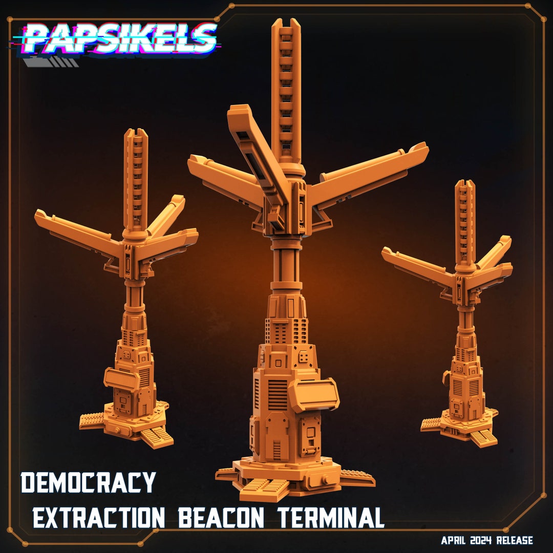Extraction Beacon Terminal Helldivers Sci-fi Cyberpunk Papsikel Miniatures 2024.04 Sci-fi 34mm ...