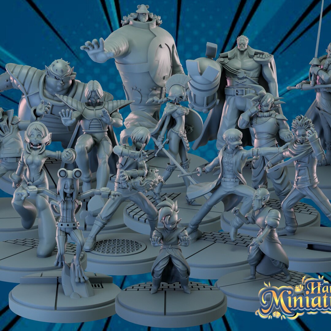 ANIME Collection 7 40mm Scale 3D Printed Miniatures Hardcore Miniatures ...