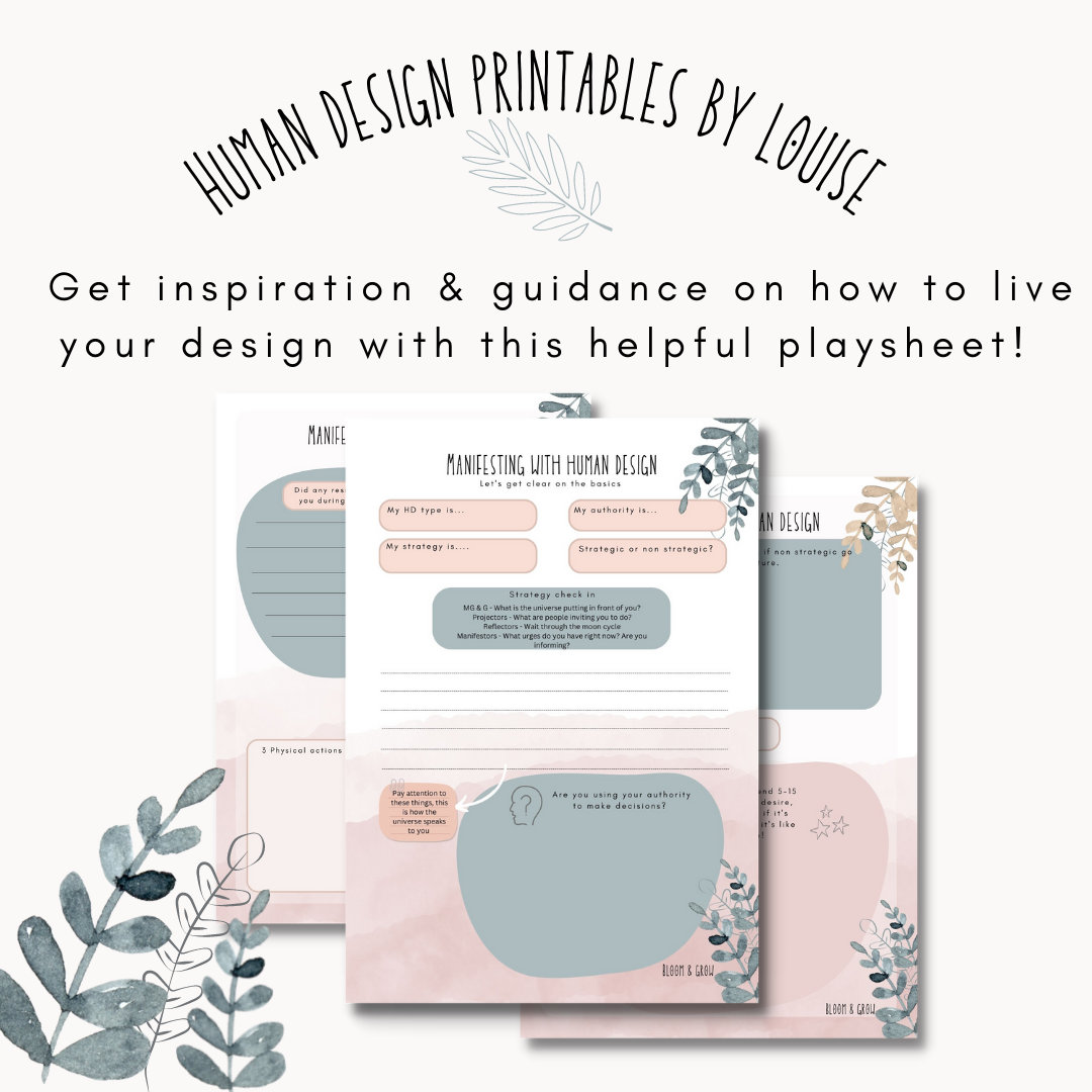 Manifesting With Human Design Play Sheet | Human Design Printable ...
