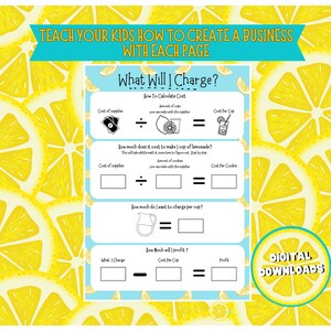 Lemonade Stand Business Plan for Young Entrepreneurs - Printable ...