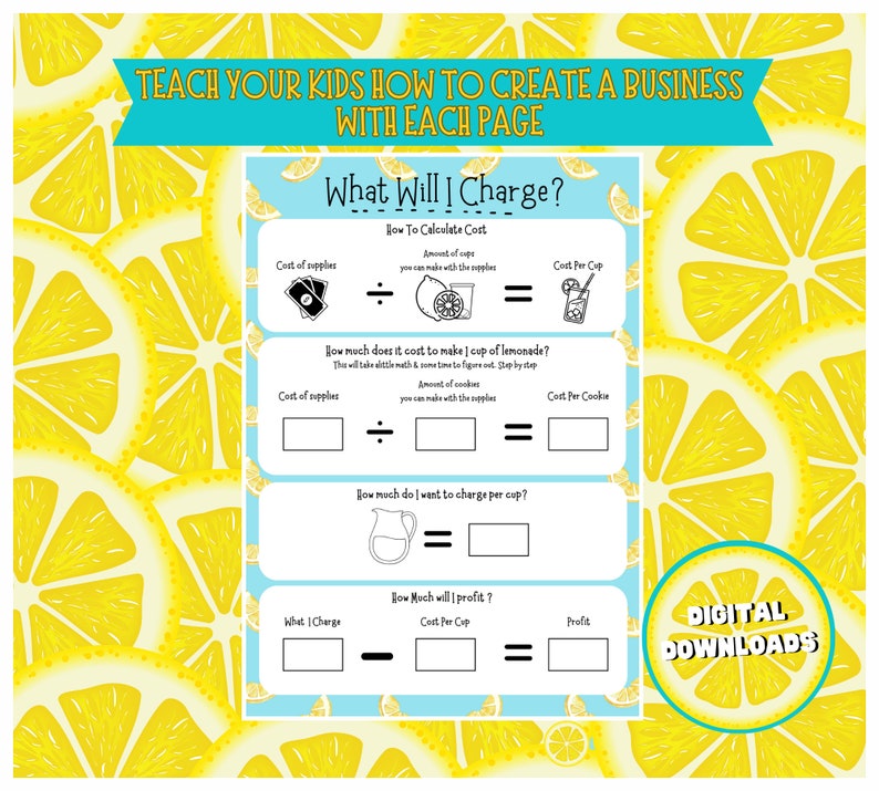 Lemonade Stand Business Plan for Young Entrepreneurs - Printable ...