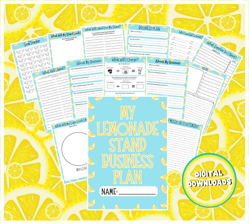 Lemonade Stand Business Plan for Young Entrepreneurs - Printable ...