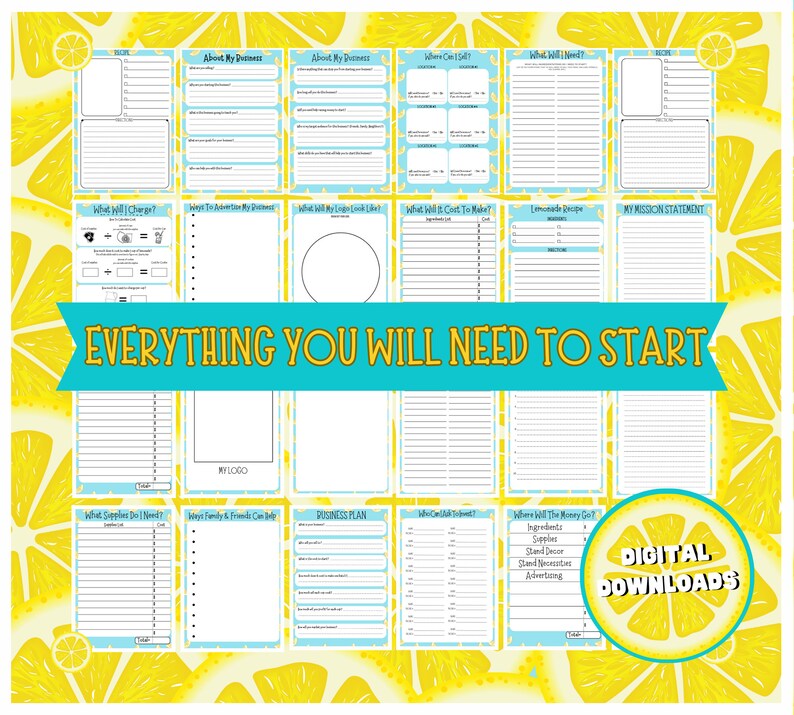 Lemonade Stand Business Plan for Young Entrepreneurs - Printable ...