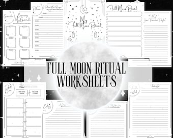 Full Moon Ritual Worksheets|full Moon Planner|releasing|gratitude ...