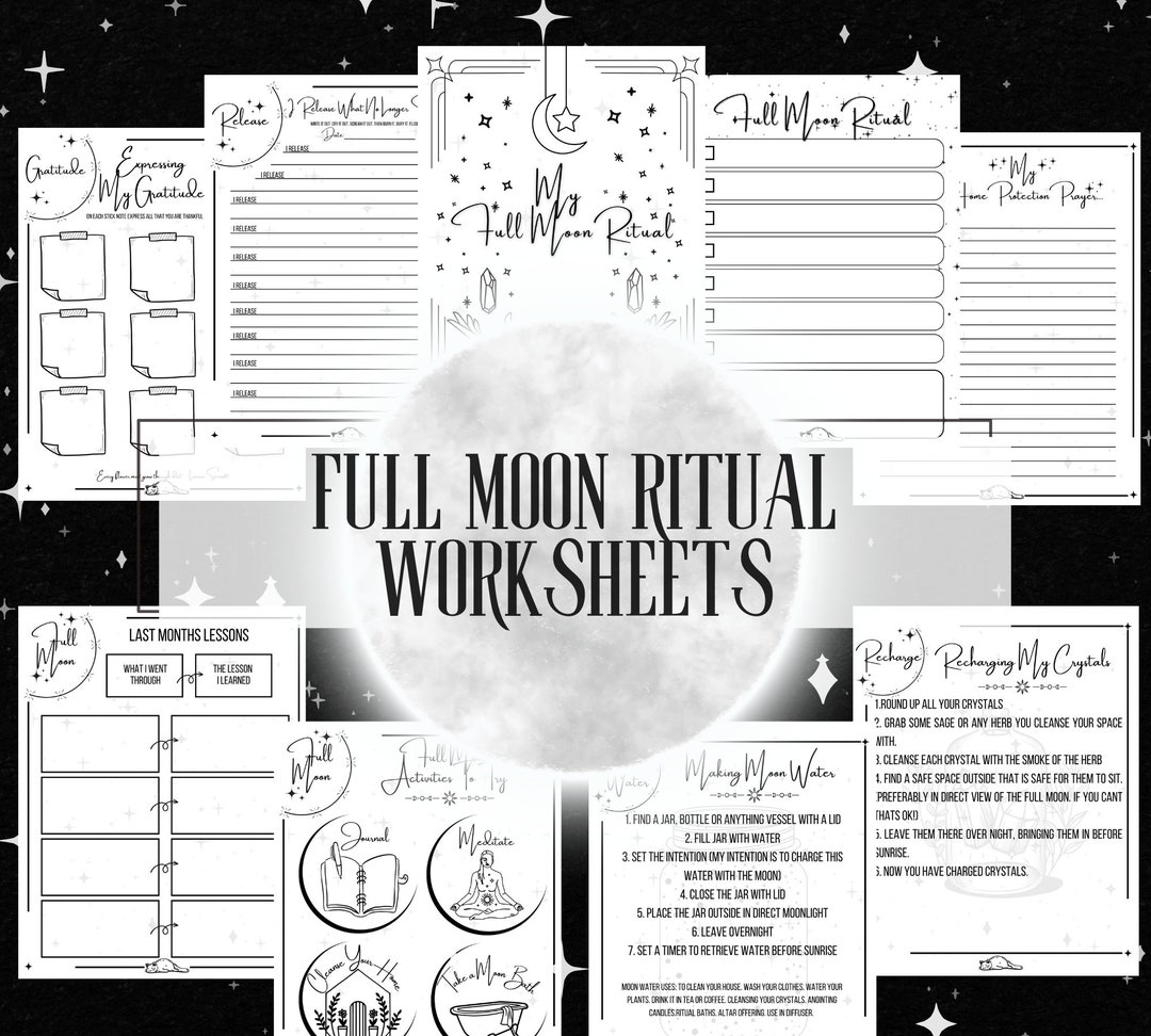Full Moon Ritual Worksheetsfull Moon - Etsy