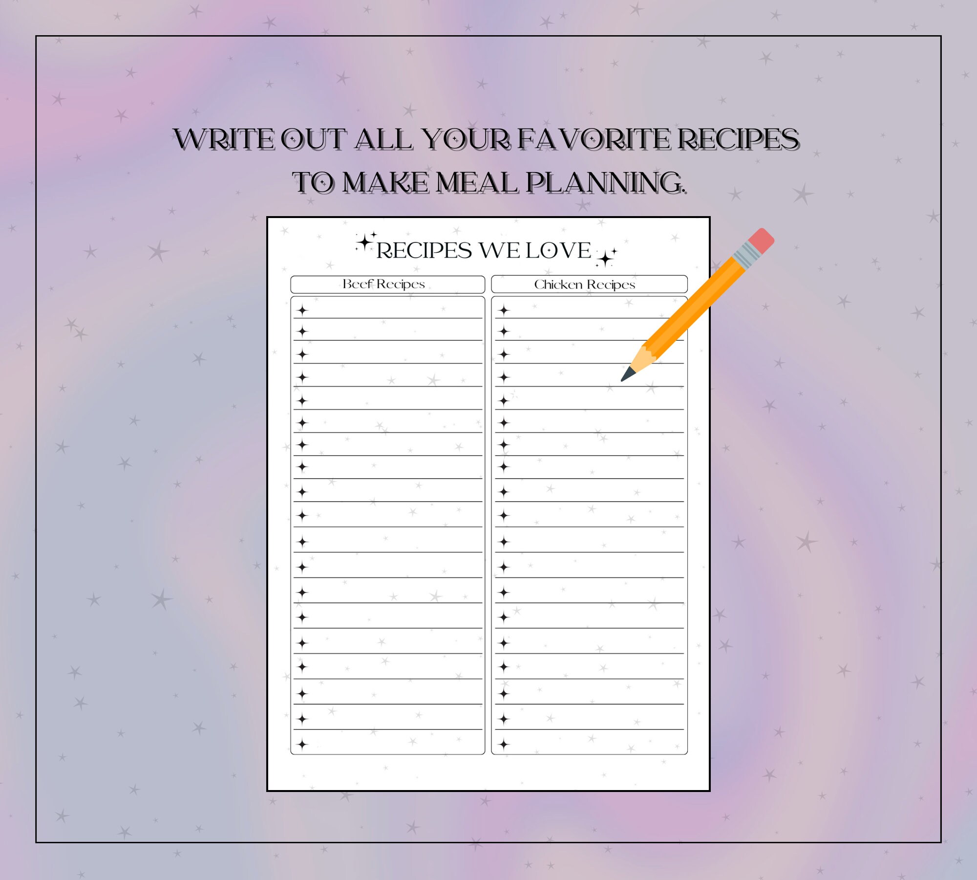 Meal Planning Bundle, Grocery List, Meal Plan Printables, Downloadable ...