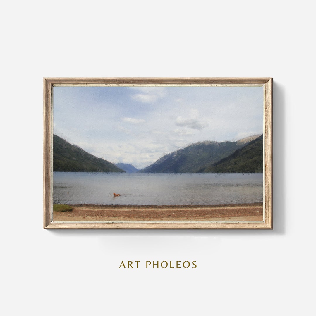 Lake Pichi Traful Wall Art PRINTABLE Vintage Landscape Digital Download ...
