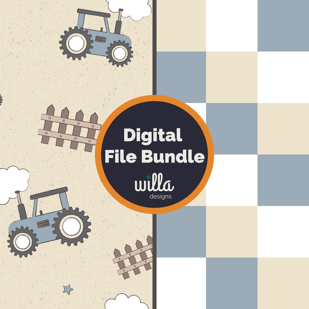 Tractor Seamless File Bundle, Farm Seamless Pattern, Checked Seamless ...
