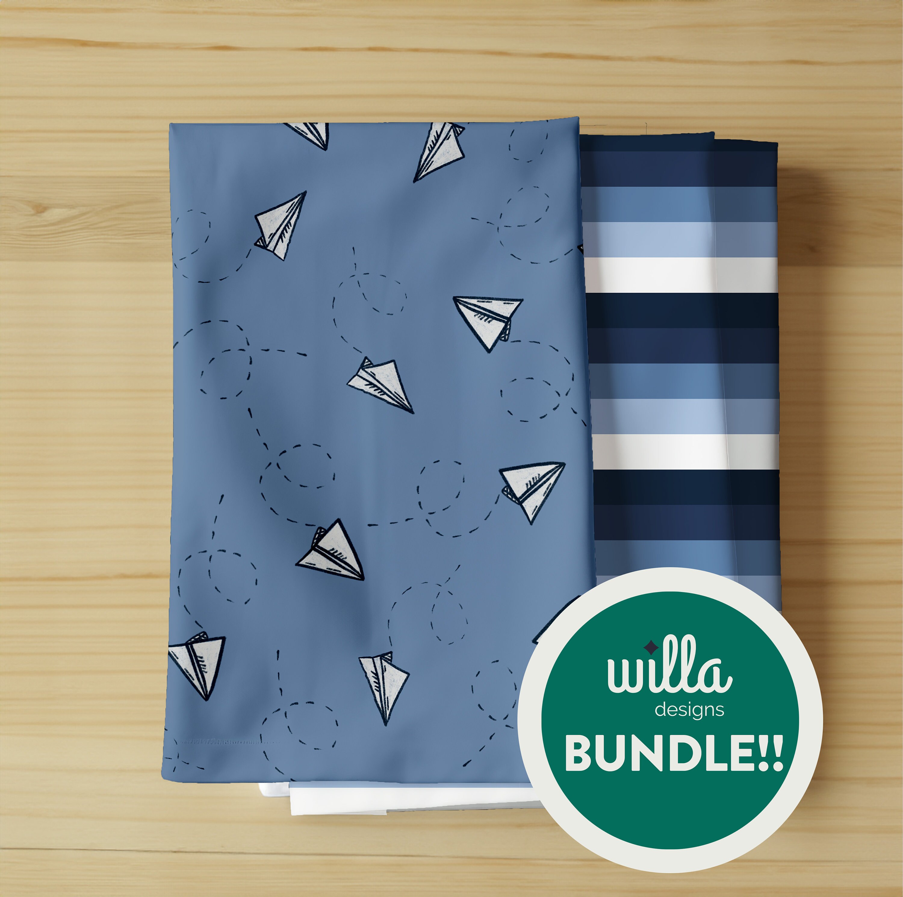 Bundle Paper Airplane Seamless Pattern, Blue Stripes Seamless File ...