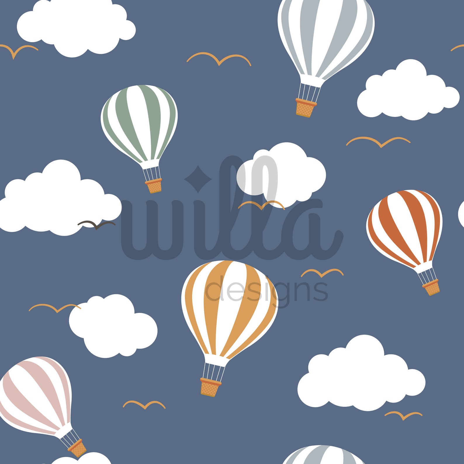 Hot Air Balloon Seamless Pattern Pastel Balloon Seamless - Etsy