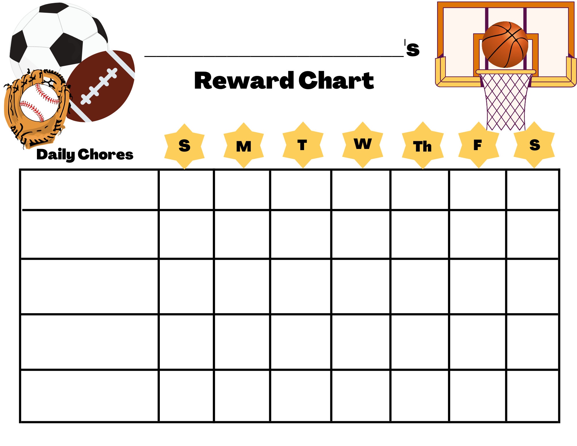 Toddler Boy Chore Chart Three Pack, Monster/sports/construction ...