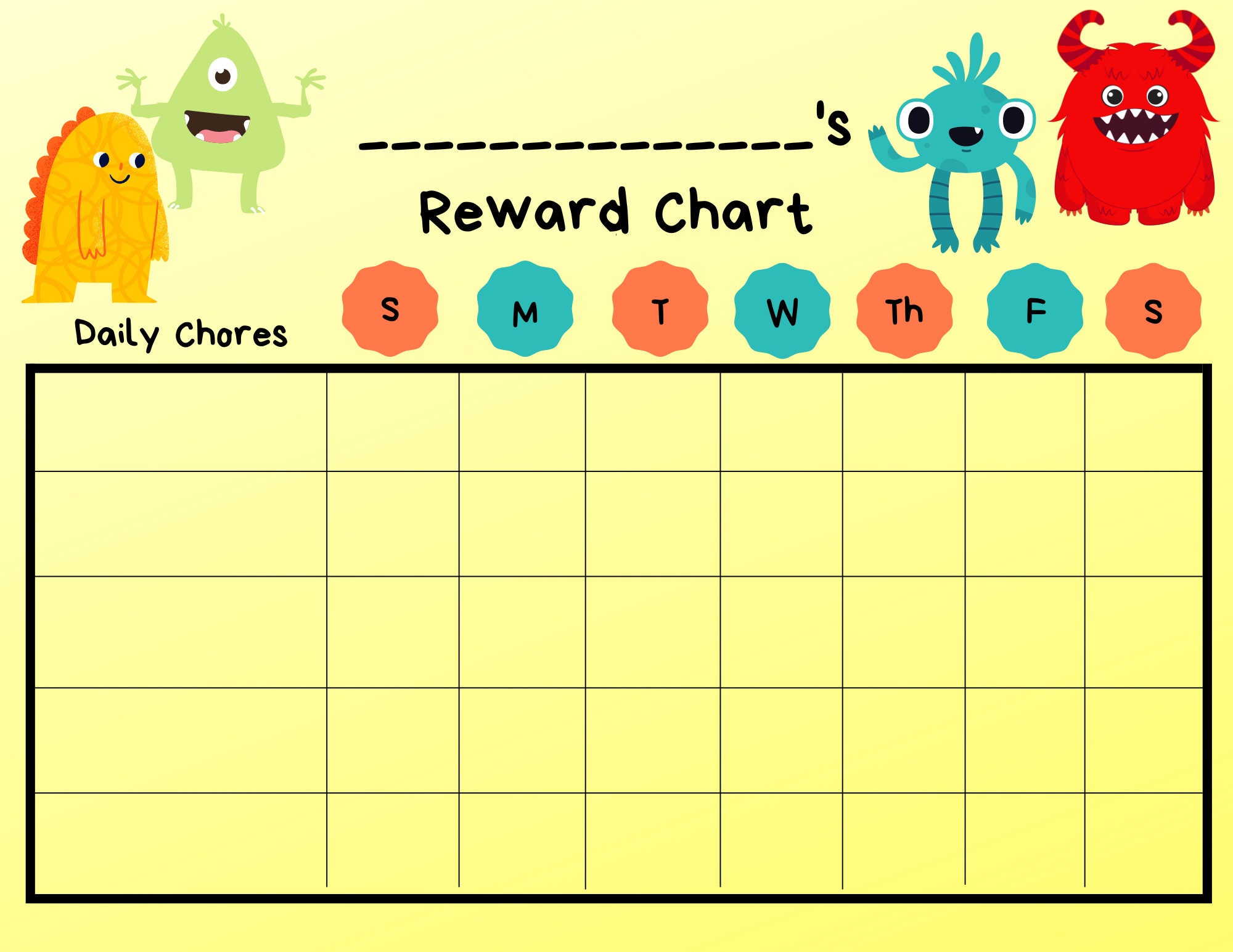 Toddler Boy Chore Chart Three Pack, Monster/sports/construction ...