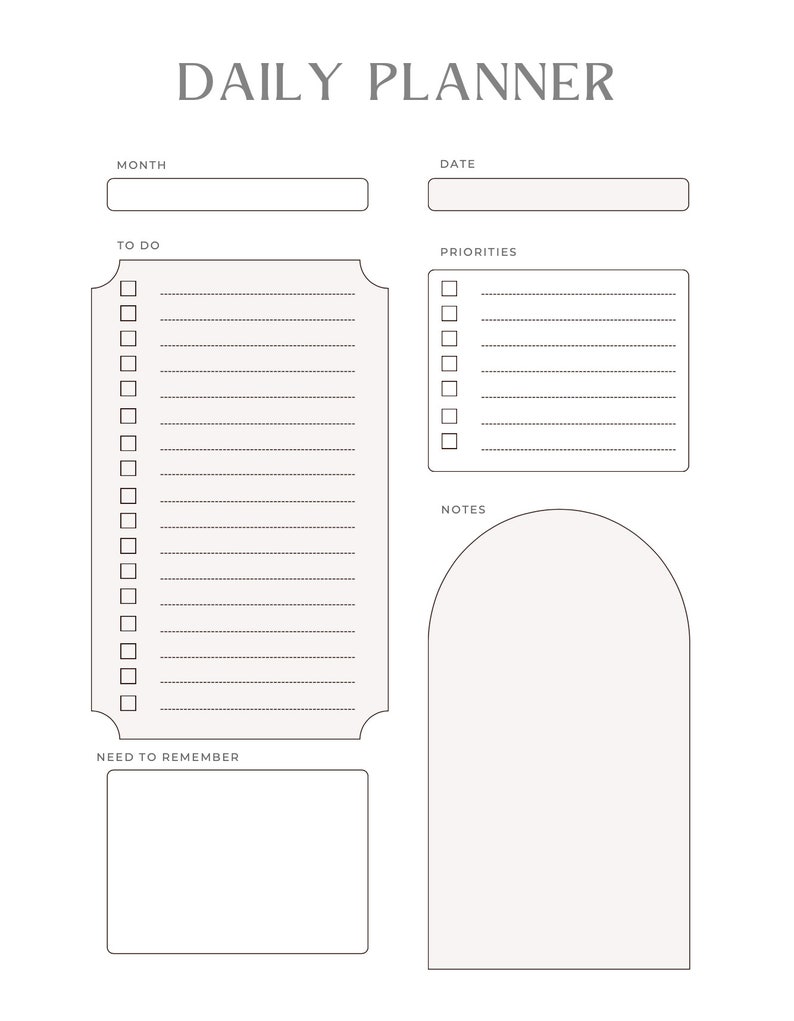 Daily Planner List, Printable - Etsy