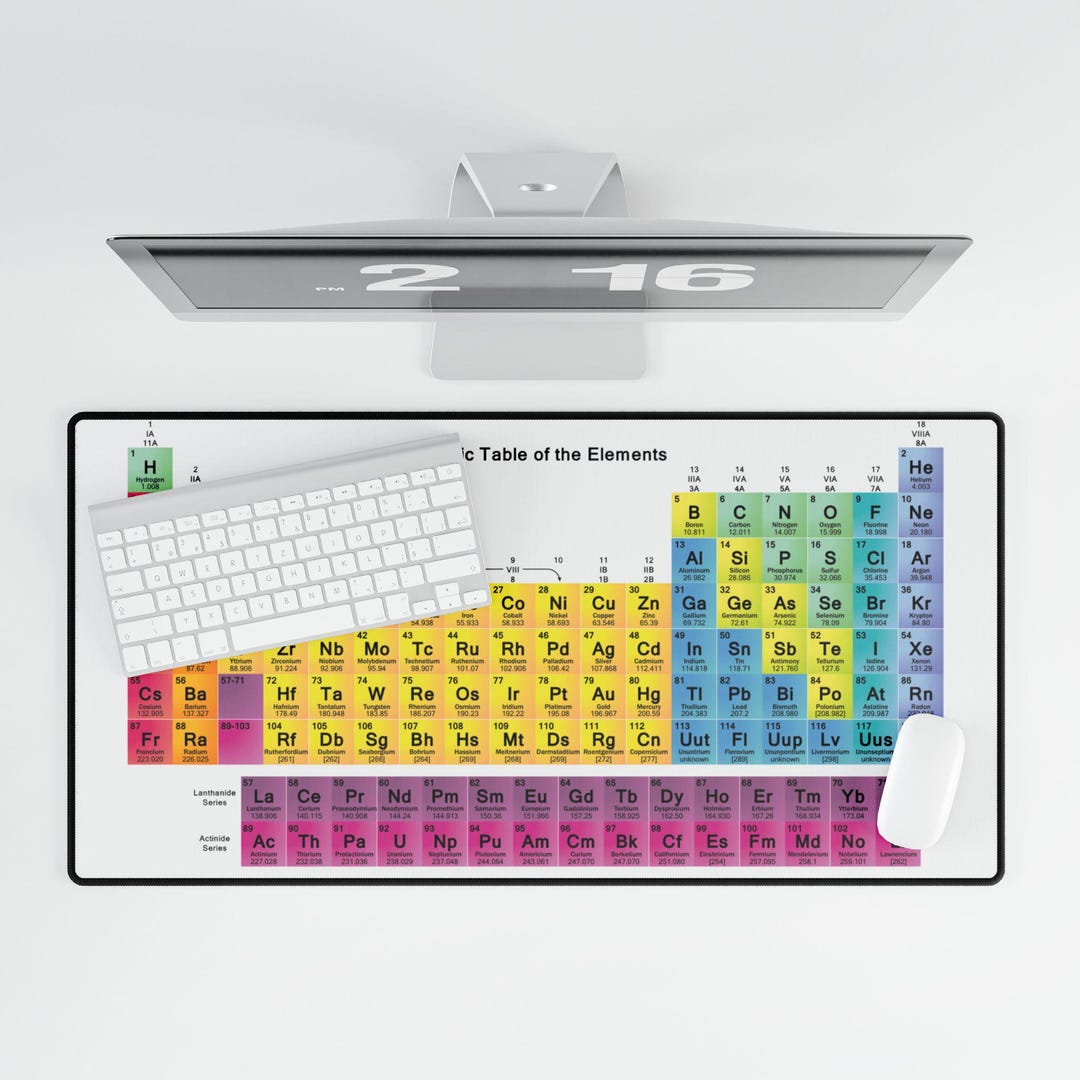 Periodic Table Desk Mat Chemistry Study Accessories, Science Office ...
