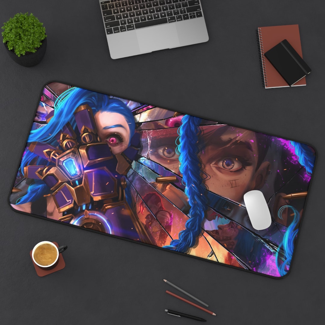 Unleash the Chaos With Jinx Arcane Desk Mat From League of Legends ...