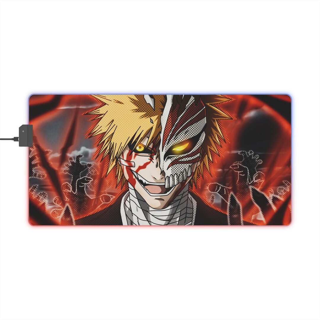 Ichigo Kurosaki Fan Art LED Mouse Mat Bleach Anime Gaming LED Desk Pad ...