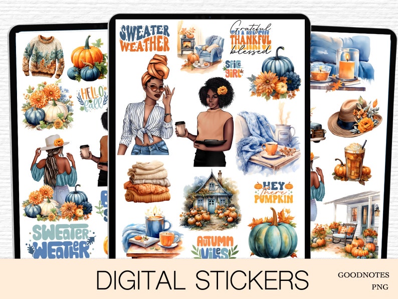 Autumn Stickers Goodnotes Stickers PNG Digital Stickers Autumn Icons ...