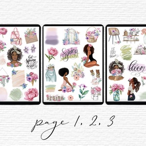 Spring Digital Stickers Individual Png Spring Flowers Floral Icons ...