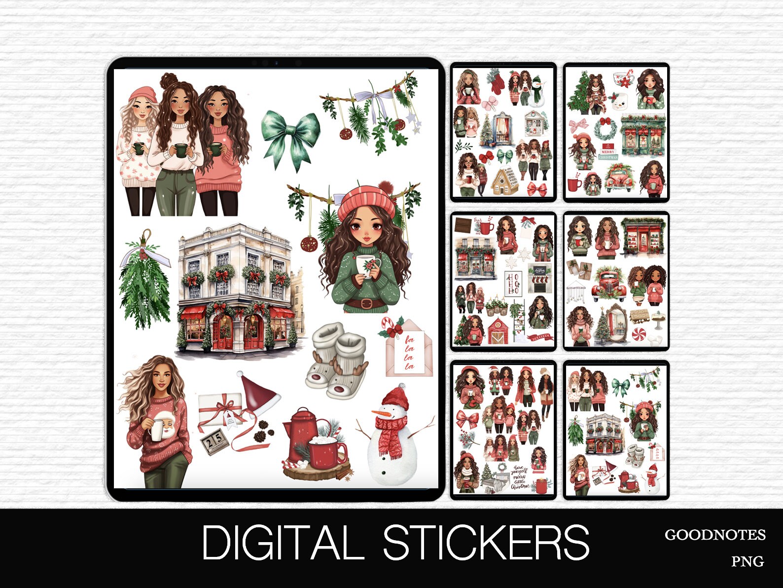 Christmas Digital Stickers for Goodnotes Planner Digital Planning ...