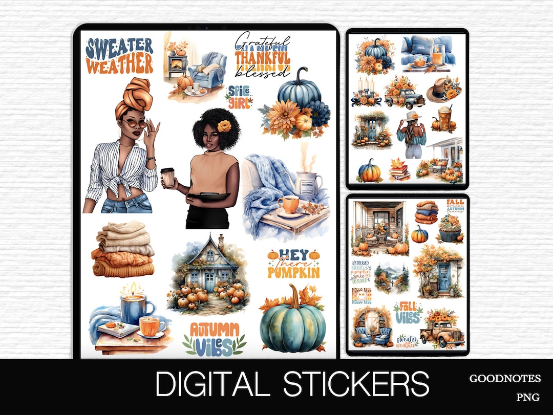 Autumn Stickers Goodnotes Stickers PNG Digital Stickers Autumn Icons ...
