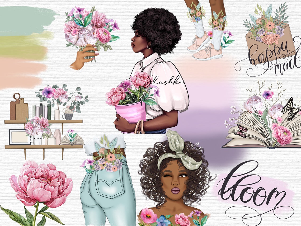 Spring Digital Stickers Individual Png Spring Flowers Floral Icons ...