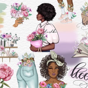 Spring Digital Stickers Individual Png Spring Flowers Floral Icons ...