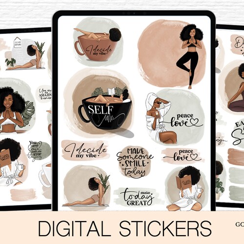 Digital Stickers for Goodnotes Black Girls Digital Stickers - Etsy