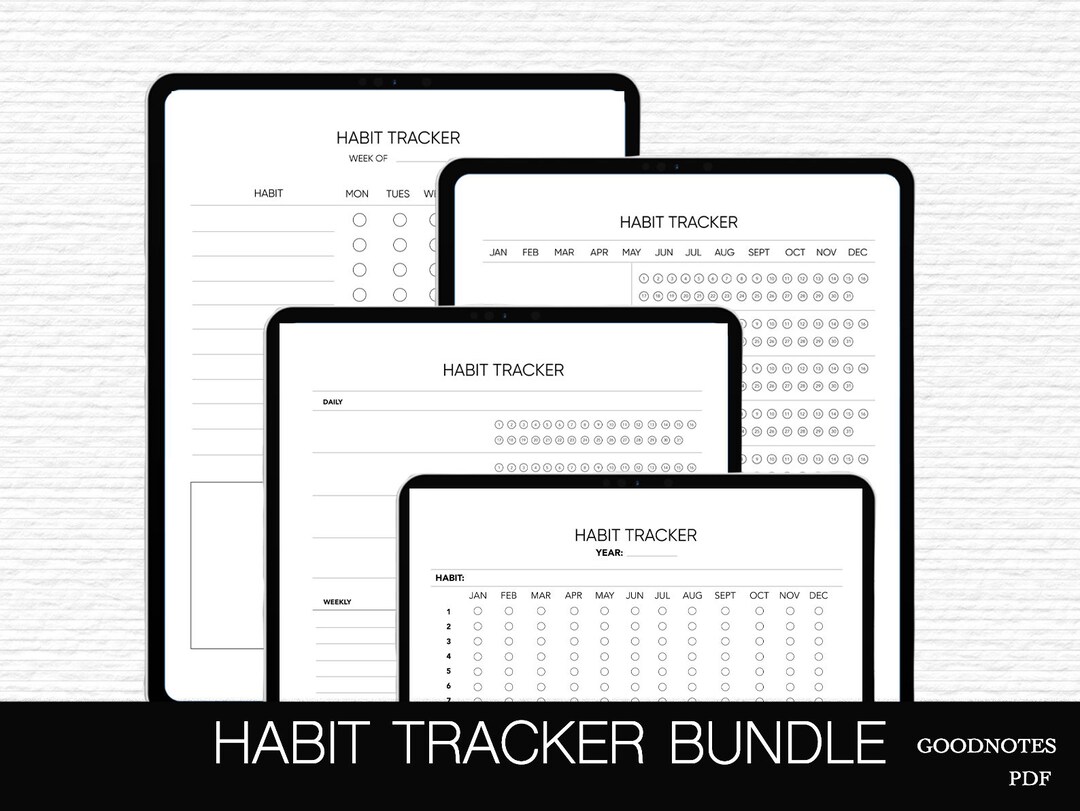 Digital Monthly Habit Tracker Template Bundle Routine Tracker Daily ...